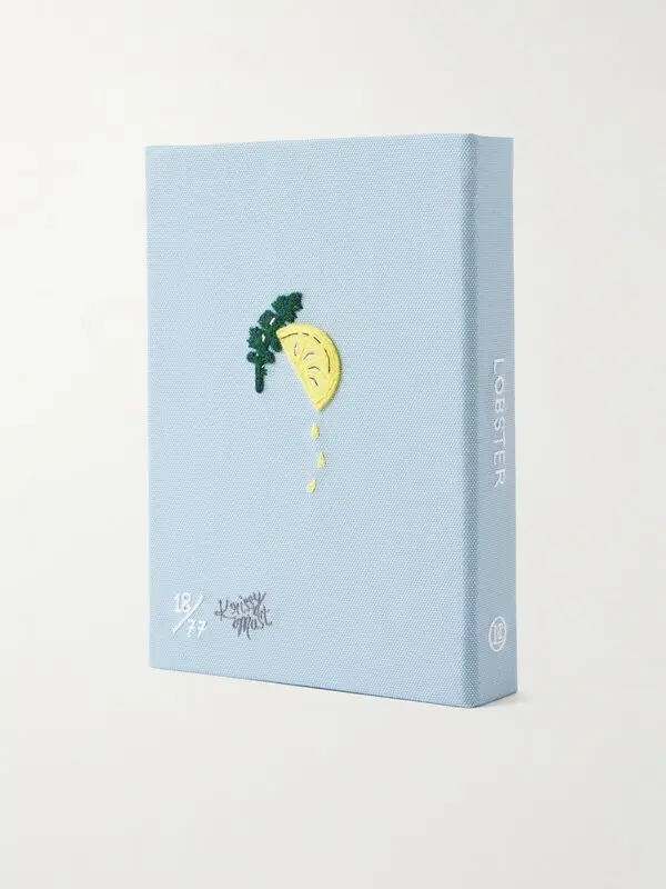 OLYMPIA LE-TAN Lobster Appliquéd Embroidered Canvas Clutch - Blue