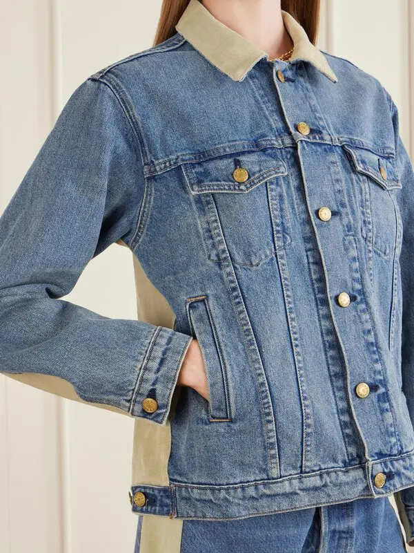 B Sides Eth Suede-trimmed Denim Jacket