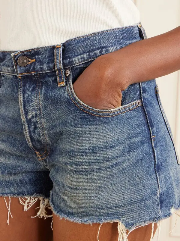 FRAME The Hang Denim Shorts - Blue