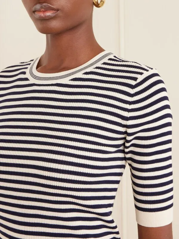 FRAME Striped Cotton-blend T-shirt