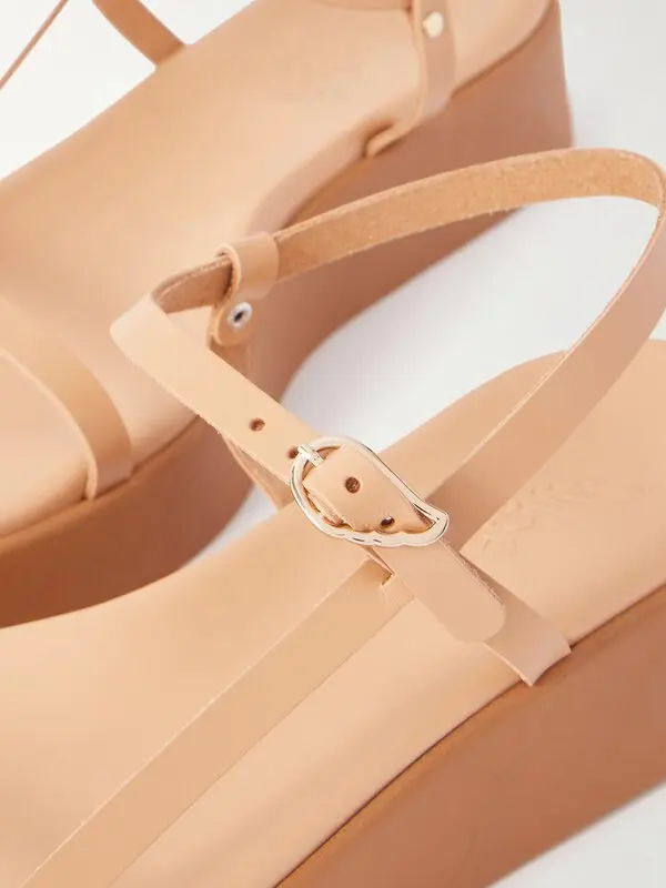 ANCIENT GREEK SANDALS Politia Leather Platform Sandals