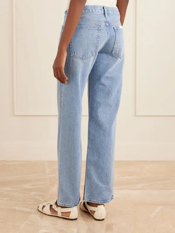FRAME Low Rise Straight Leg Jeans - Blue