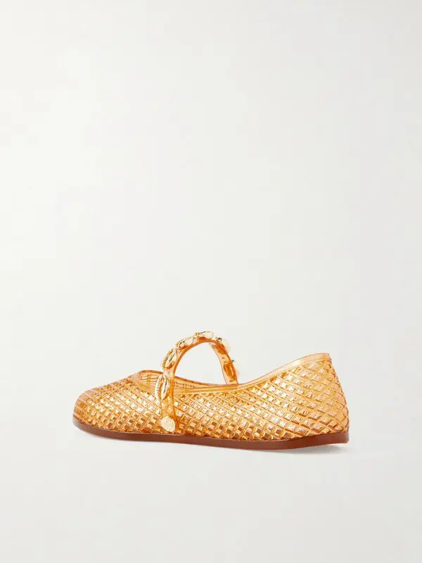 ANCIENT GREEK SANDALS Iro Shell-embellished Flats