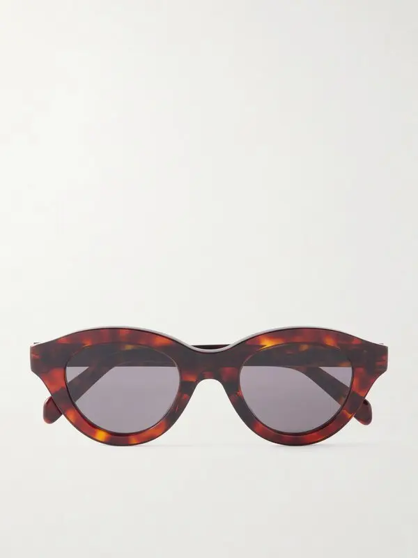 Celine Round-frame Acetate Sunglasses - Tortoiseshell