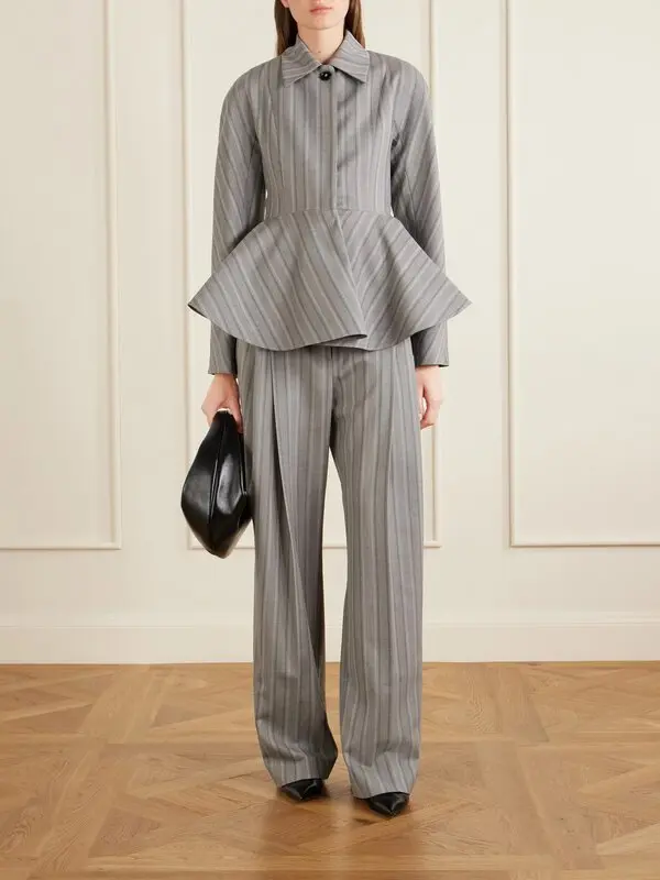 Stella McCartney Striped Wool Straight-leg Pants