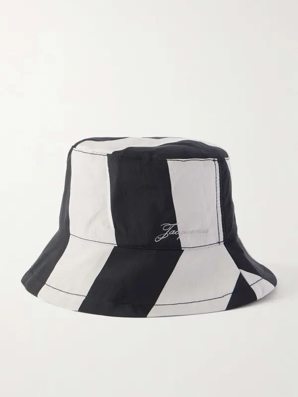 Jacquemus Le Bob Checked Bucket Hat - Black