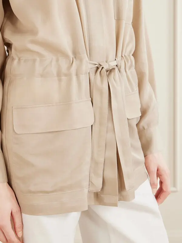 LESET Kim Drawstring Tencel™ Lyocell Jacket - Neutrals