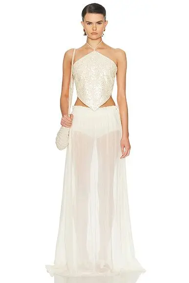 Chan Luu Beaded Halter Top