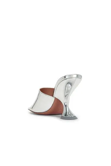 Amina Muaddi Taylor 90 Mule Metallic Silver