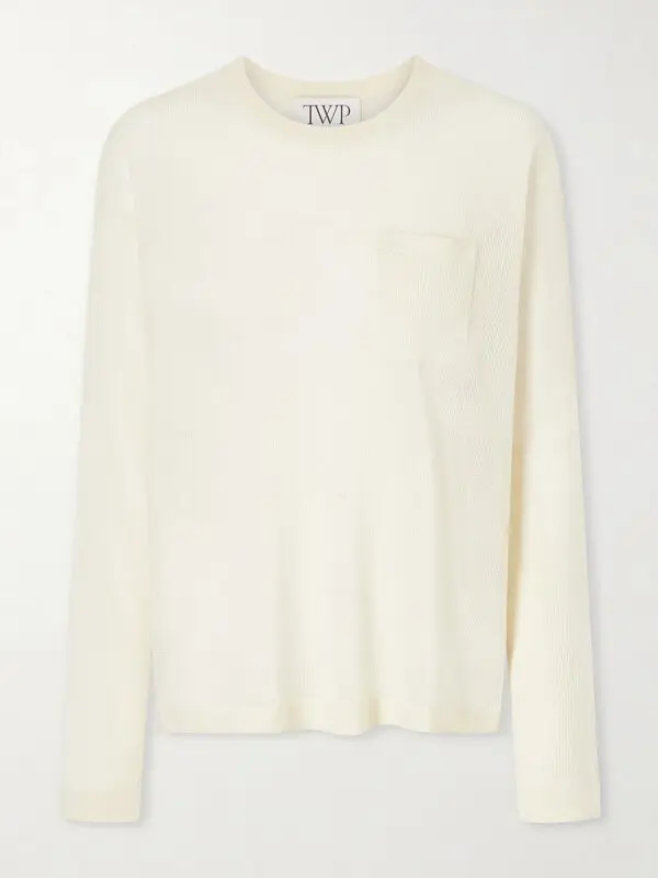 TWP Crocheted Cashmere Sweater With Pocket - Neutrals