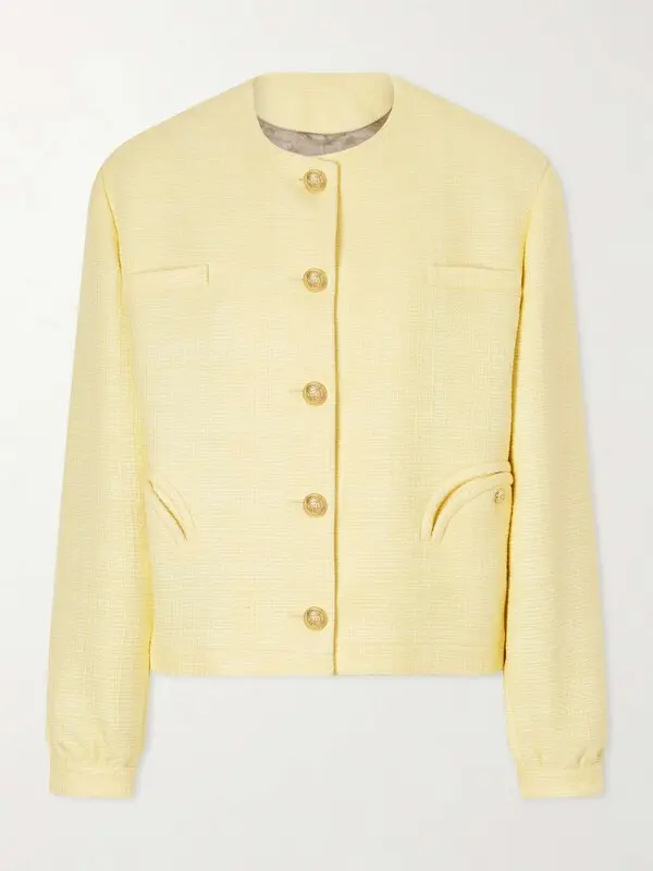 BLAZÉ MILANO Gliss Cotton-blend Tweed Jacket - Yellow