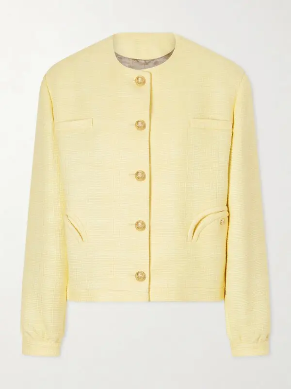BLAZÉ MILANO Gliss Cotton-blend Tweed Jacket - Yellow