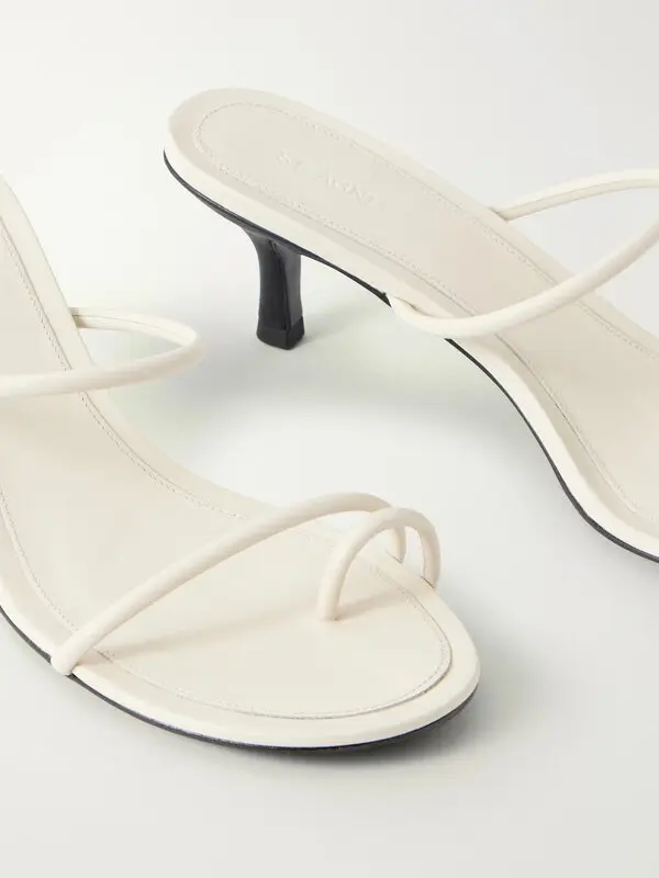 ST. AGNI Leather Sandals - Neutrals