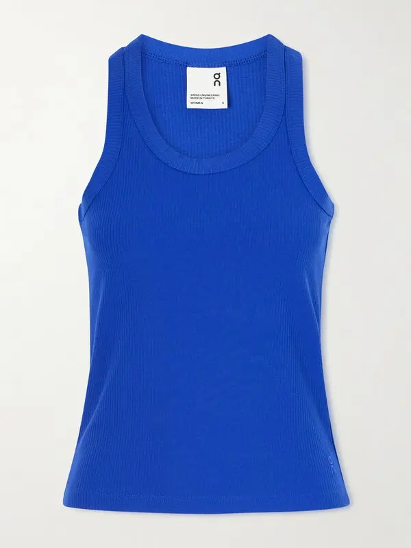 On All-day Ribbed Stretch Tank - Blue