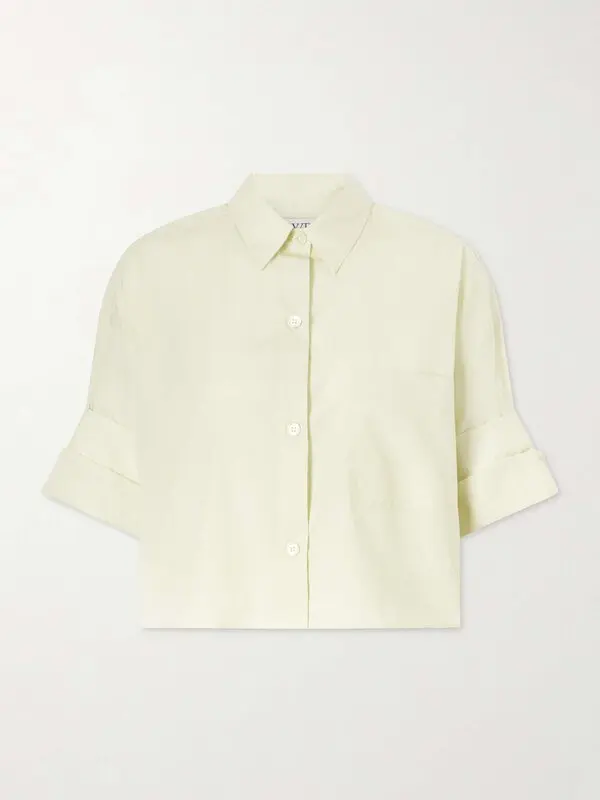 TWP Cropped Cotton Shirt - Yellow