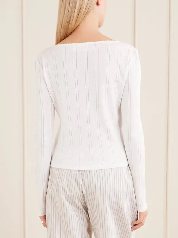 RÓHE Pointelle-knit Cotton-jersey Cardigan