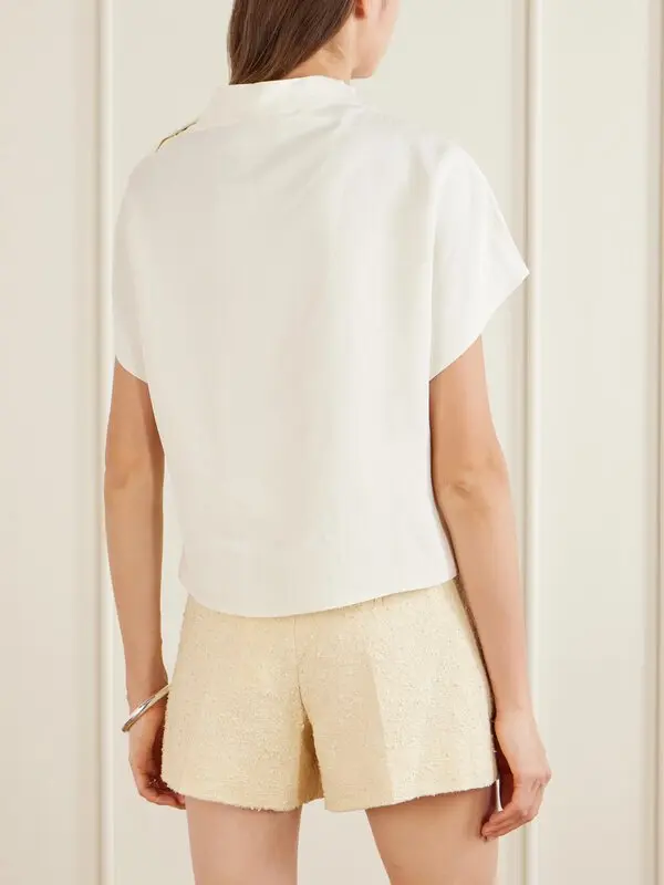TWP Draped Satin Blouse