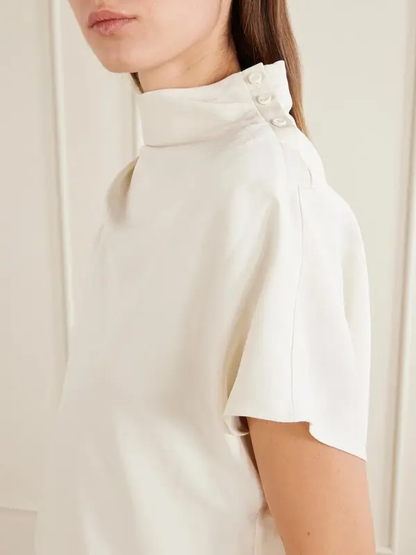 TWP Draped Satin Blouse