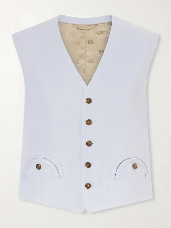 BLAZÉ MILANO Feral Canvas Vest - Light Blue