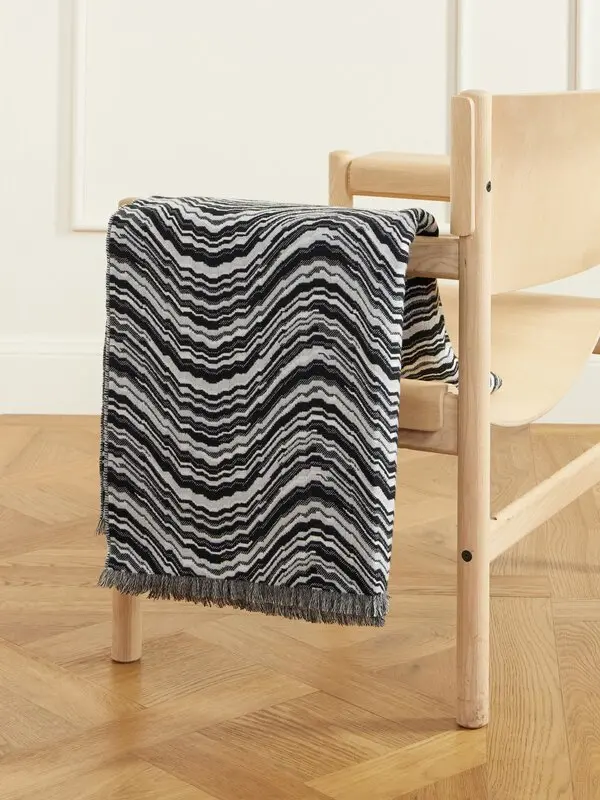 Missoni Fringed Striped Wool-blend Throw - Multi
