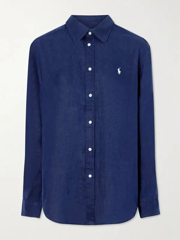 Polo Ralph Lauren Embroidered Linen Shirt - Blue