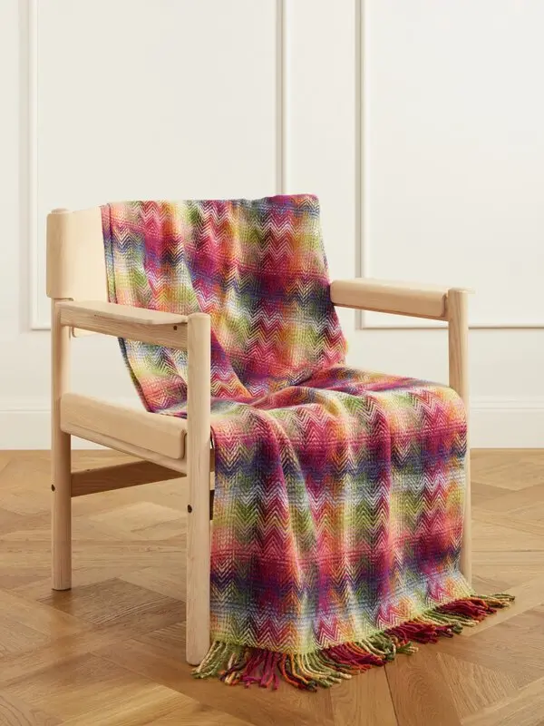 Missoni Montgomery Fringed Striped Recycled Wool-blend Throw - Multi