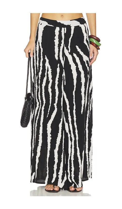 VILLA FRESCA Serena Pant In Black,white - Zebra