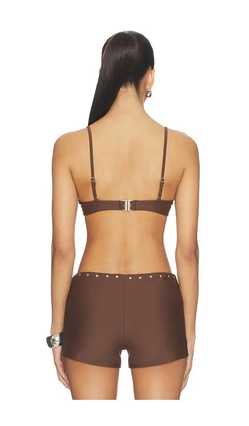 With Jéan Julia Studded Bikini Top - Chocolate