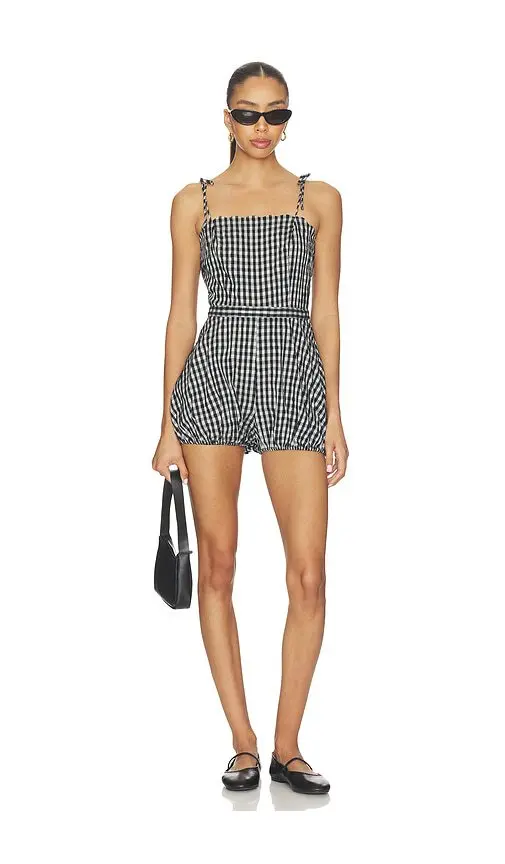 SISTER NY Bette Romper - Black & White Check