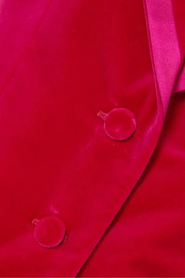 TOM FORD Silk Satin-trimmed Cotton-velvet Blazer - Fuchsia