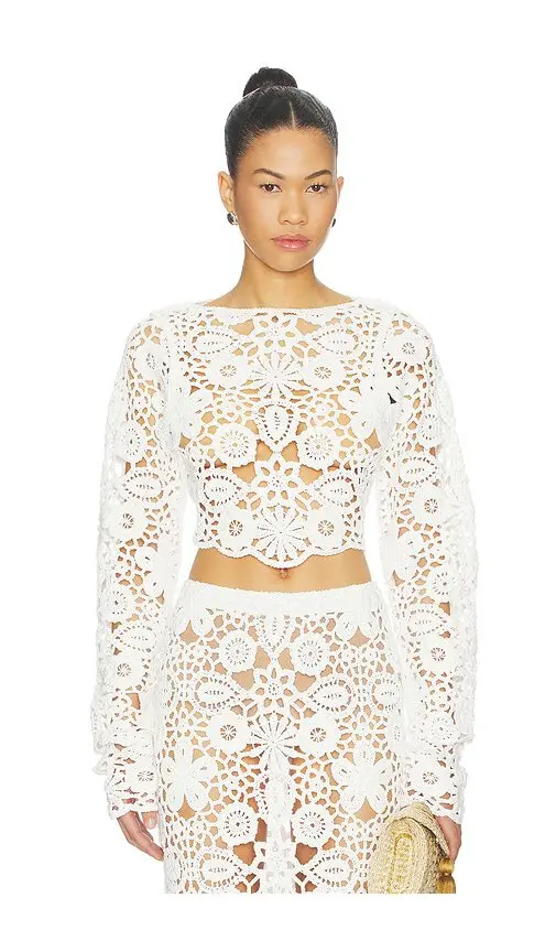 SNDYS Tala Crochet Top - White