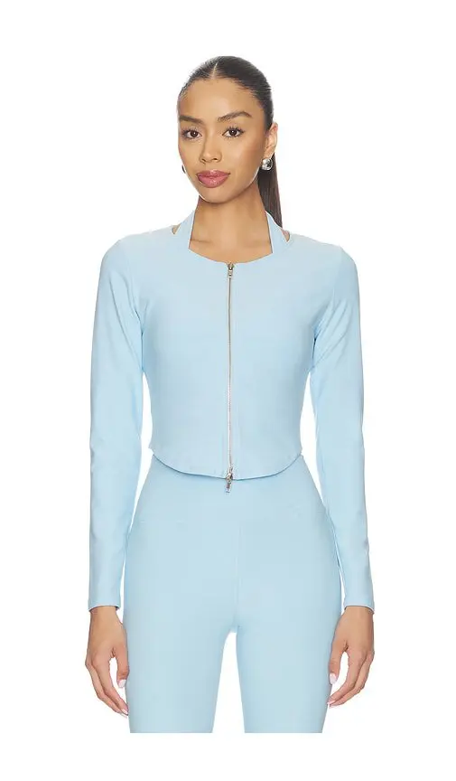 Year Of Ours Stretch Zip Up Cardigan - Sky