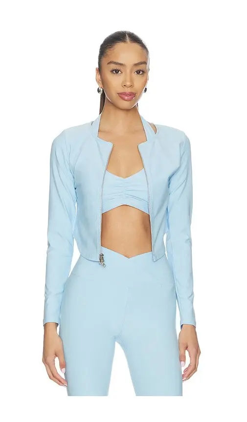 Year Of Ours Stretch Zip Up Cardigan - Sky