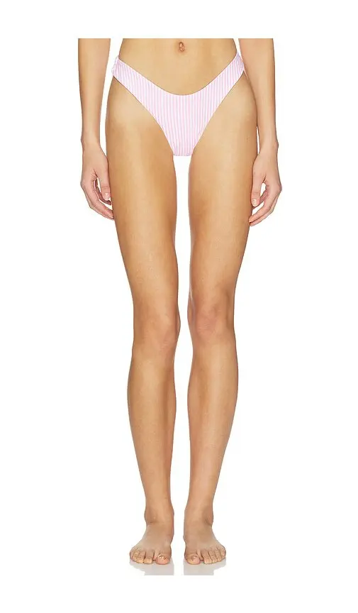MORE TO COME Bella Bikini Bottom In Pink,white - Pink & White Stripe