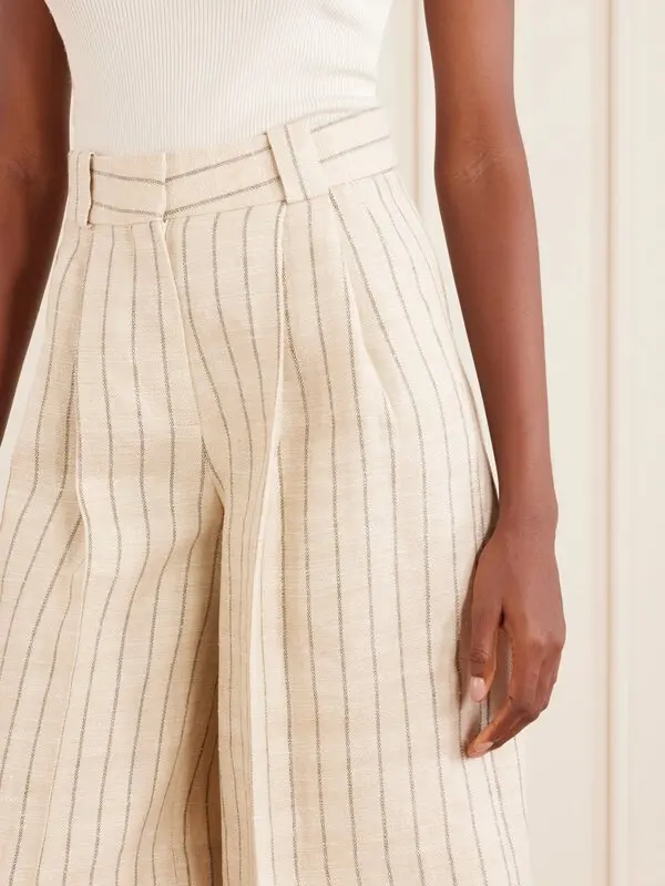 BLAZÉ MILANO Serene Husul Striped Canvas Shorts - Neutrals
