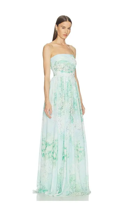 SAU LEE Camille Maxi Gown - Mint Multi