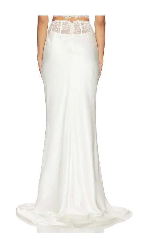 SAU LEE Lila Satin Skirt - Ivory