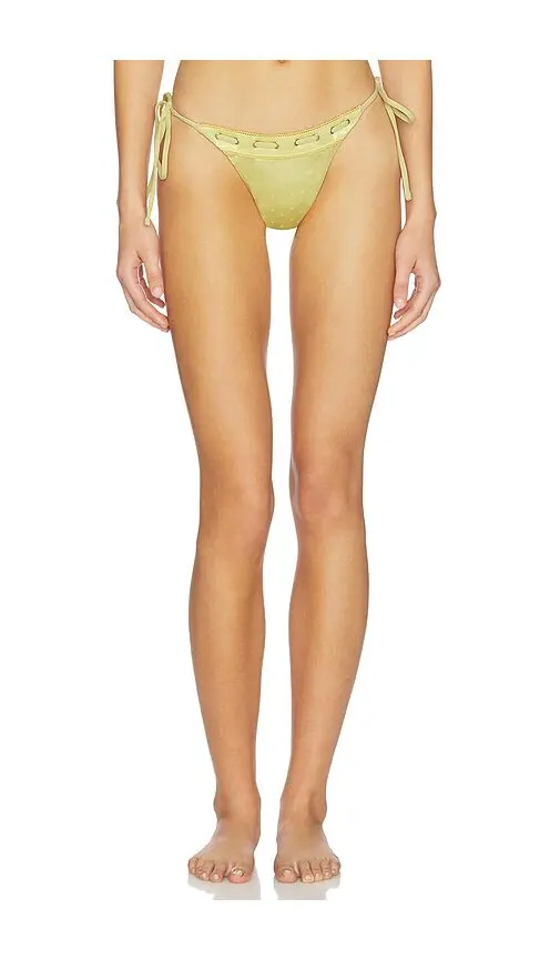 With Jéan Juni Eyelet Lace Up Bikini Bottom - Pale Yellow