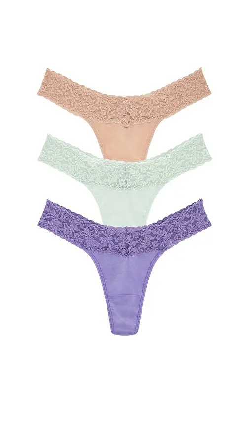 Hanky Panky Multipacks Supima? Cotton Thong 3 Packs In Lavender - Rosita Pink  Grape Juice Purple & Cucumb