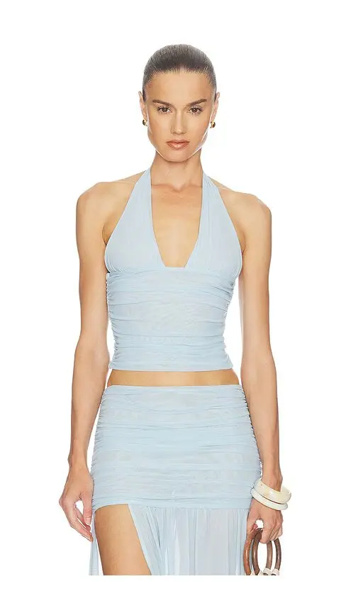 MADISON THE LABEL Leora Halterneck Top - Ice