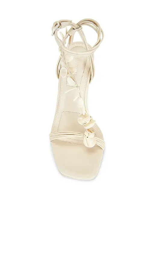 Simkhai Elin Strappy Shell Embellished Heel - Alabaster