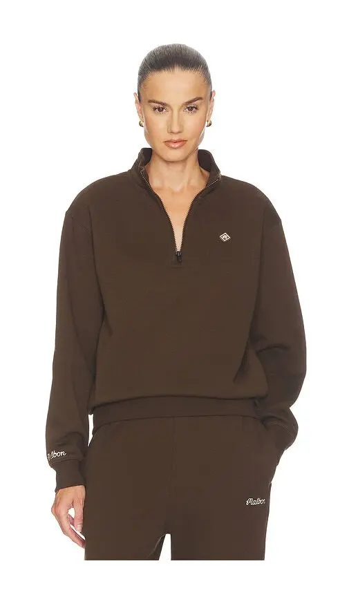 MALBON Delilah Diamond Sweatshirt In Chocolate - Brown