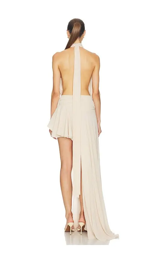AWAVE STUDIO Halterneck Asymmetrical Mini Dress