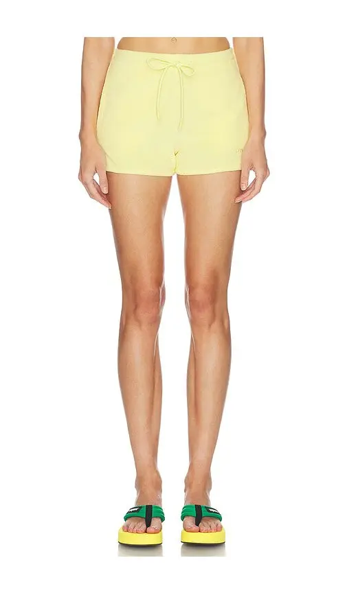 Hunza G Towelling Shorts In Yellow - Butter