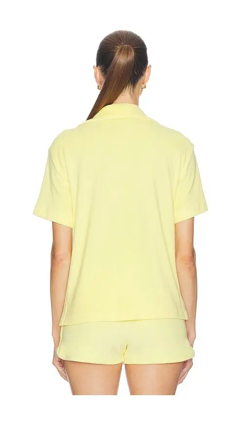 Hunza G Towelling Resort Shirt - Butter