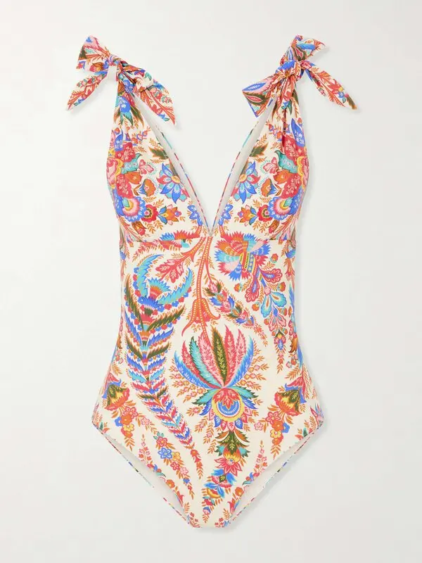 Etro Knotted Paisley-printed Swimsuit - Multi