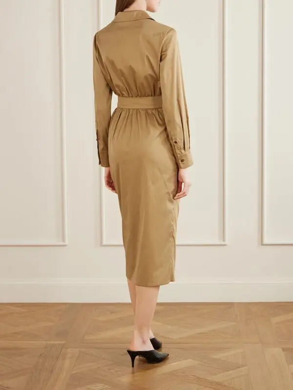Max Mara Mxbeta Cotton-blend Poplin Midi Shirt Dress - Neutrals