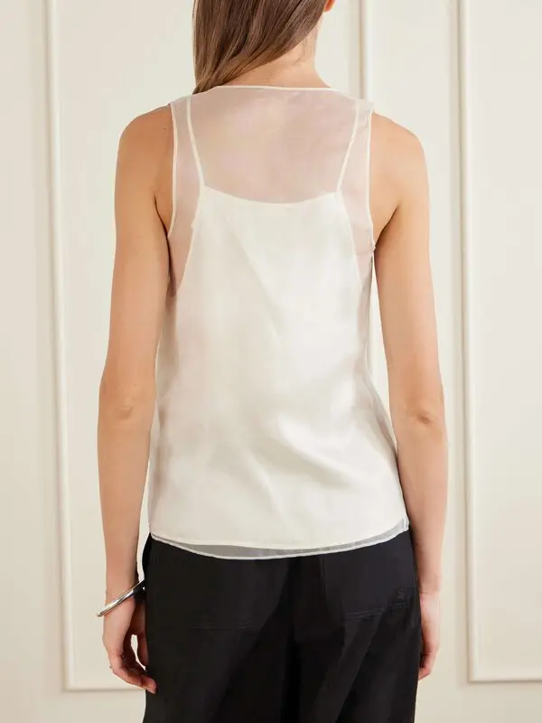 AMI Paris Silk-organza Top