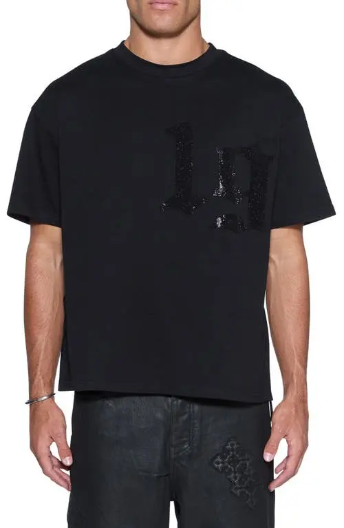 Ksubi Stardom Ekcess Oversize Crystal Embellished Cotton T-shirt