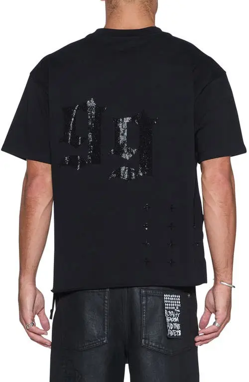 Ksubi Stardom Ekcess Oversize Crystal Embellished Cotton T-shirt